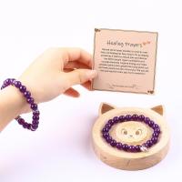 China Handmade Amethyst Gemstone Bead Bracelet 4/6/8/10/12mm Round Shape Natural Stone Healing Energy Jewelry for sale