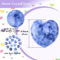 China 0.8 Inch Heart Shaped Blue Dot Healing Crystals - 20mm Natural Stone for Jewelry Making and Decor for sale