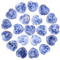 China 0.8 Inch Heart Shaped Blue Dot Healing Crystals - 20mm Natural Stone for Jewelry Making and Decor for sale
