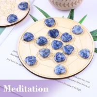 China 0.8 Inch Heart Shaped Blue Dot Healing Crystals - 20mm Natural Stone for Jewelry Making and Decor for sale