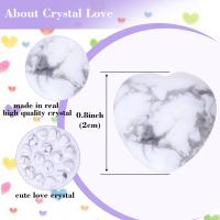 China White Turquoise Heart Shaped Healing Stones 0.8 Inch 20mm for Jewelry Making and Home Decor - 3g Each for sale