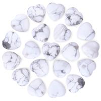 China White Turquoise Heart Shaped Healing Stones 0.8 Inch 20mm for Jewelry Making and Home Decor - 3g Each for sale