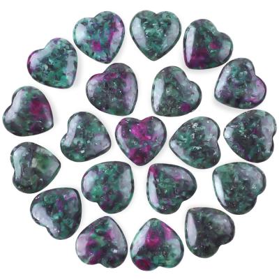 China 20mm Natural Epidote Heart Crystal Stone for Jewelry Making - 0.8 Inch Healing Gemstone with 3g Weight for sale