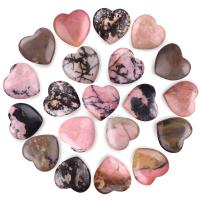 China Natural Rhodonite Heart Shaped Crystals 0.8 inch 20mm for Jewelry Making and Decoration - 3g Each for sale