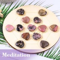 China Natural Rhodonite Heart Shaped Crystals 0.8 inch 20mm for Jewelry Making and Decoration - 3g Each for sale