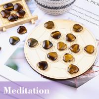 China 0.8 Inch Tiger's Eye Heart Shaped Stone - 20mm Polished Natural Gemstone for Jewelry Making and Home Decor for sale