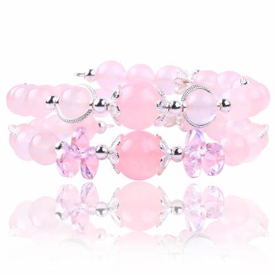 China Customizable 4-12mm Natural Gemstone Bead Bracelet for Women - Healing Energy Jewelry with Rose Quartz & Tiger's Eye Options for sale