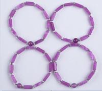 China 3mm 8mm 13mm Rectangle Bead Healing Crystal Gemstone Bracelet - Natural Amethyst Green Aventurine Yellow Jade - 100 Pieces Customizable for sale