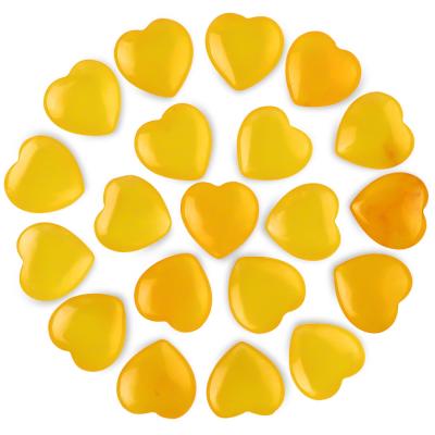 China 20mm Yellow Aventurine Topaz Heart Shaped Crystals - 0.8 Inch Natural Gemstones for Jewelry Making and Meditation for sale