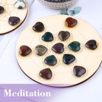China 0.8 Inch Heart Shaped Indian Agate Crystal Stones - 20mm Natural Gemstones for Jewelry Making and Home Decor for sale