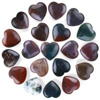 China 0.8 Inch Heart Shaped Indian Agate Crystal Stones - 20mm Natural Gemstones for Jewelry Making and Home Decor for sale