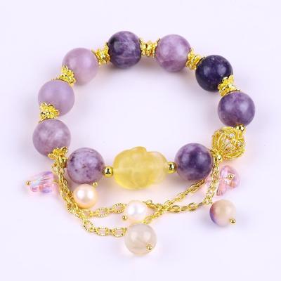 China Natural Gemstone Stretch Bracelet 8mm Healing Crystal Jewelry for Gift Giving for sale