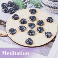 China Beneficial Snow Flake Obsidian Heart Shaped Stones Crystals for sale