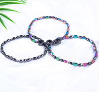 China Natural Hematite Magnetic Ankle Bracelet Five Star Symbol Healing Jewelry Custom Size for sale