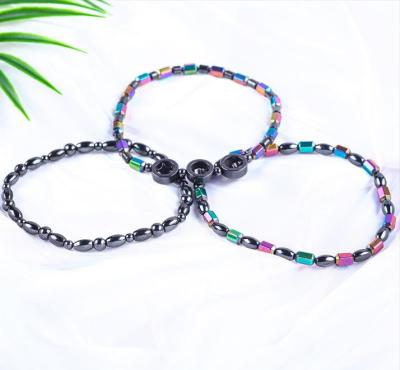 China Natural Hematite Magnetic Ankle Bracelet Five Star Symbol Healing Jewelry Custom Size for sale
