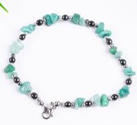 China Natural Hematite Stone Anklets Bracelets Crystal Chip Gravel Ankle Chain Jewelry Custom 100pcs for sale