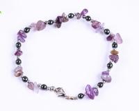 China Natural Hematite Stone Anklets Bracelets Crystal Chip Gravel Ankle Chain Jewelry Custom 100pcs for sale