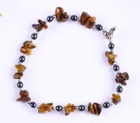 China Natural Hematite Stone Anklets Bracelets Crystal Chip Gravel Ankle Chain Jewelry Custom 100pcs for sale
