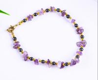 China Natural Hematite Stone Anklets Bracelets Crystal Chip Gravel Ankle Chain Jewelry Custom 100pcs for sale