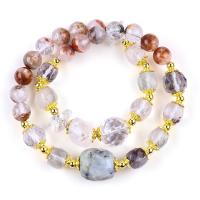 China Natural Garden Quartz 8mm 10mm 14mm Bead Bracelet with Labradorite and Clear Quartz - Stretch Design Unisex Jewelry for sale