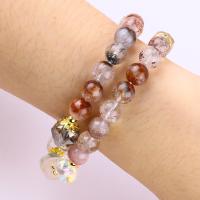 China Natural Garden Quartz 8mm 10mm 14mm Bead Bracelet with Labradorite and Clear Quartz - Stretch Design Unisex Jewelry for sale