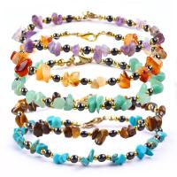 China Natural Hematite Stone Anklets Bracelets Crystal Chip Gravel Ankle Chain Jewelry Custom 100pcs for sale