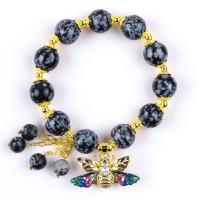 China Handmade Snowflake Gemstone Beaded Bracelet 20cm Adjustable Charms for Party Daily Wearing for sale