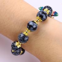 China Handmade Snowflake Gemstone Beaded Bracelet 20cm Adjustable Charms for Party Daily Wearing for sale