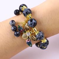 China Handmade Snowflake Gemstone Beaded Bracelet 20cm Adjustable Charms for Party Daily Wearing for sale