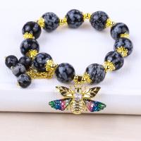 China Handmade Snowflake Gemstone Beaded Bracelet 20cm Adjustable Charms for Party Daily Wearing for sale