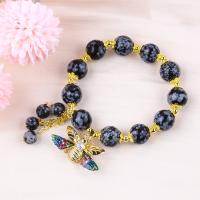 China Handmade Snowflake Gemstone Beaded Bracelet 20cm Adjustable Charms for Party Daily Wearing for sale