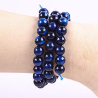 China 8mm Natural Dark Blue Tiger Eye Gemstone Beads 45cm Strand 35g for DIY Jewelry Making and Crafting for sale