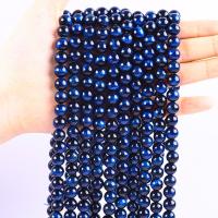 China 8mm Natural Dark Blue Tiger Eye Gemstone Beads 45cm Strand 35g for DIY Jewelry Making and Crafting for sale