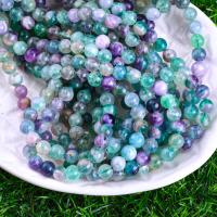 China Natural Fluorite Crystal Round Beads 4-12mm for DIY Jewelry Making - 10 Strands with Custom Sizes for sale