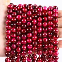 China 8mm Rose Red Tiger Eye Gemstone Beads 45cm Strand 35g for Jewelry Making DIY Craft for sale