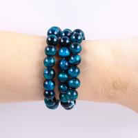 China 8mm Lake Blue Tiger's Eye Gemstone Beads 45cm Strand 35g for Jewelry Making DIY for sale
