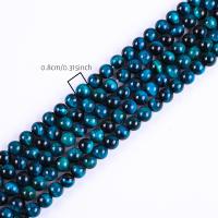 China 8mm Lake Blue Tiger's Eye Gemstone Beads 45cm Strand 35g for Jewelry Making DIY for sale