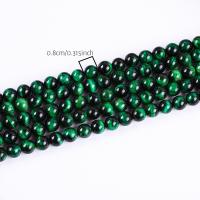 China 8mm Dark Green Tiger's Eye Gemstone Beads 45cm Strand for Jewelry Making - 35g Natural Stone for sale