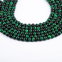 China 8mm Dark Green Tiger's Eye Gemstone Beads 45cm Strand for Jewelry Making - 35g Natural Stone for sale
