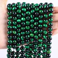 China 8mm Dark Green Tiger's Eye Gemstone Beads 45cm Strand for Jewelry Making - 35g Natural Stone for sale