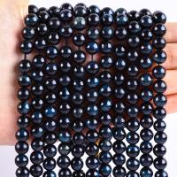 China 8mm Ink Blue Tiger's Eye Gemstone Beads 45cm Strand 35g for Jewelry Making DIY Accessories for sale