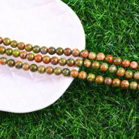China Natural Unakite Round Beads 4-12mm Loose Gemstone Strands for DIY Jewelry Making and Custom Crafts for sale