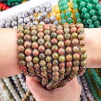 China Natural Unakite Round Beads 4-12mm Loose Gemstone Strands for DIY Jewelry Making and Custom Crafts for sale