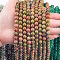 China Natural Unakite Round Beads 4-12mm Loose Gemstone Strands for DIY Jewelry Making and Custom Crafts for sale
