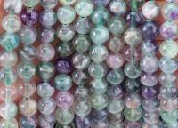 China Natural Fluorite Crystal Round Beads 4-12mm for DIY Jewelry Making - 10 Strands with Custom Sizes for sale
