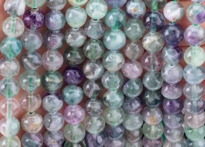 China Natural Fluorite Crystal Round Beads 4-12mm for DIY Jewelry Making - 10 Strands with Custom Sizes for sale