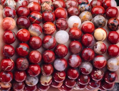 China Natural Red Jasper Round Beads 4-12mm Loose Gemstone Strands for DIY Jewelry Making and Crafts for sale
