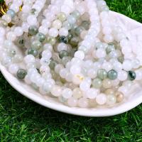 China Natural Tian Shan Green Jade Round Beads 4-12mm Loose Bead Strands for DIY Jewelry Making for sale