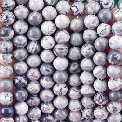 China 8mm Natural Map Stone Gemstone Beads 45cm Strand for Jewelry Making Healing Crystal for sale