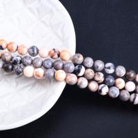 China 8mm Natural Pink Zebra Stone Beads 45cm Strand Healing Crystal Gemstone for Jewelry Making for sale